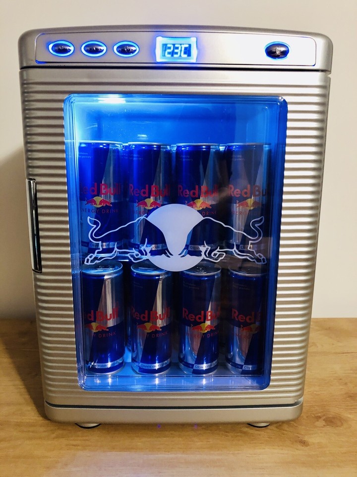 Red Bull Mini Fridge NEW! For Cold Drinks 220V-240V Home Garden / 12V ...