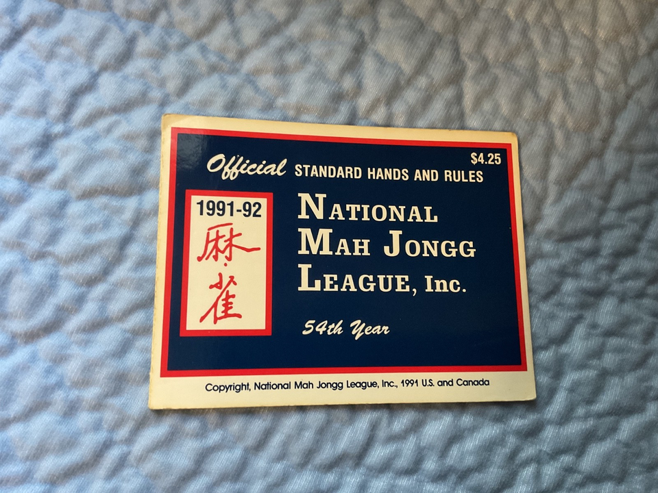 1991-92 Official National Mah Jongg League, Inc | eBay