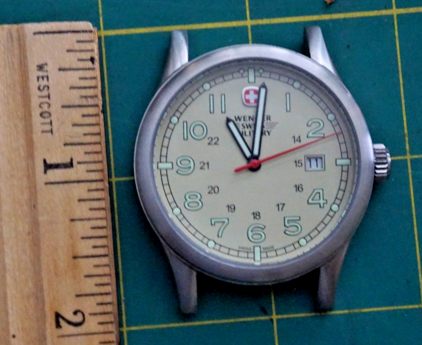 WENGER Swiss Military Field Watch Stainless Steel Cream Face | eBay
