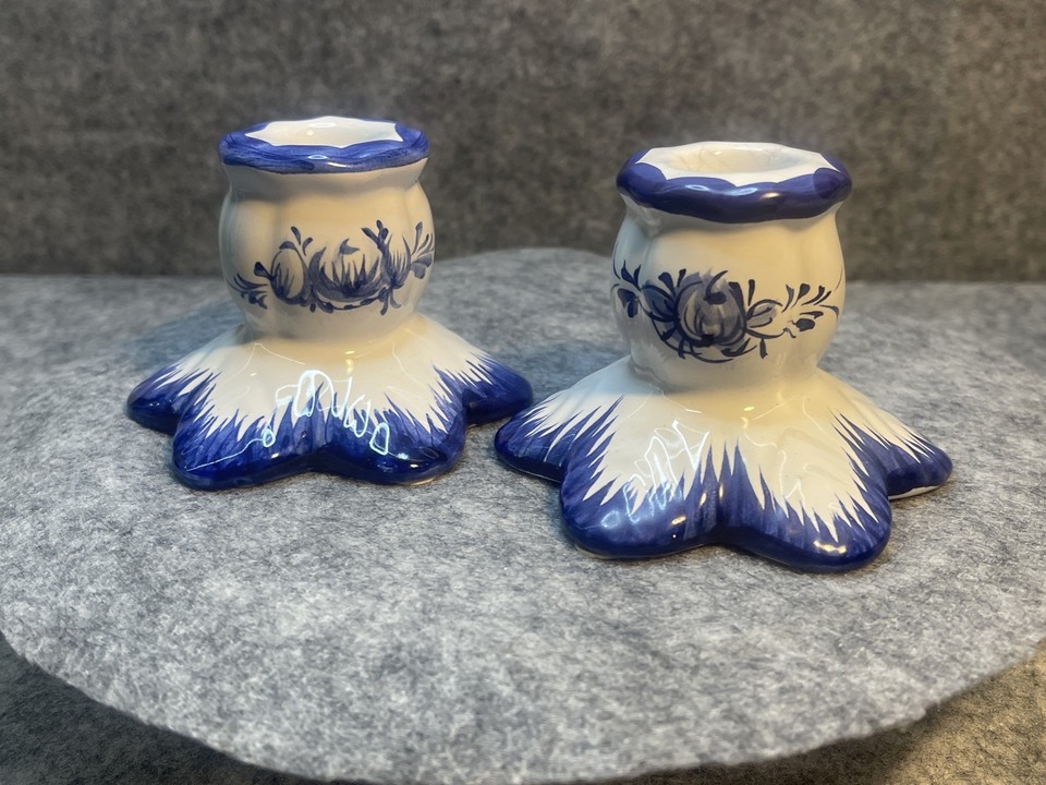 Pair of Small Vintage Candlesticks, Holu Hand Painted in Portugal | eBay UK