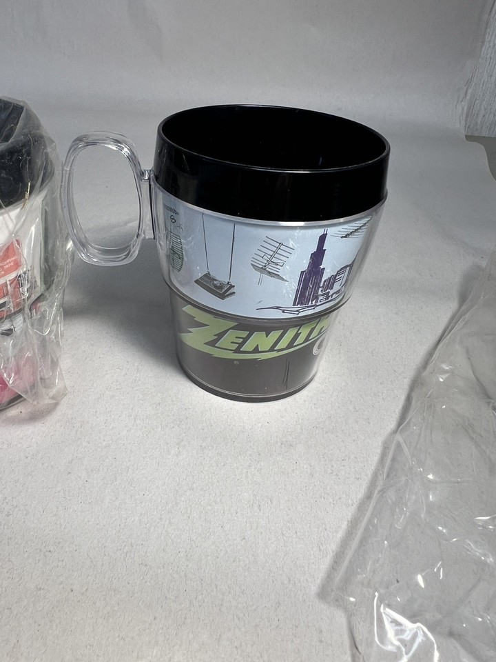 Vintage Zenith Advertising Plastic Cups tumblers coffee cups TV Radio ...