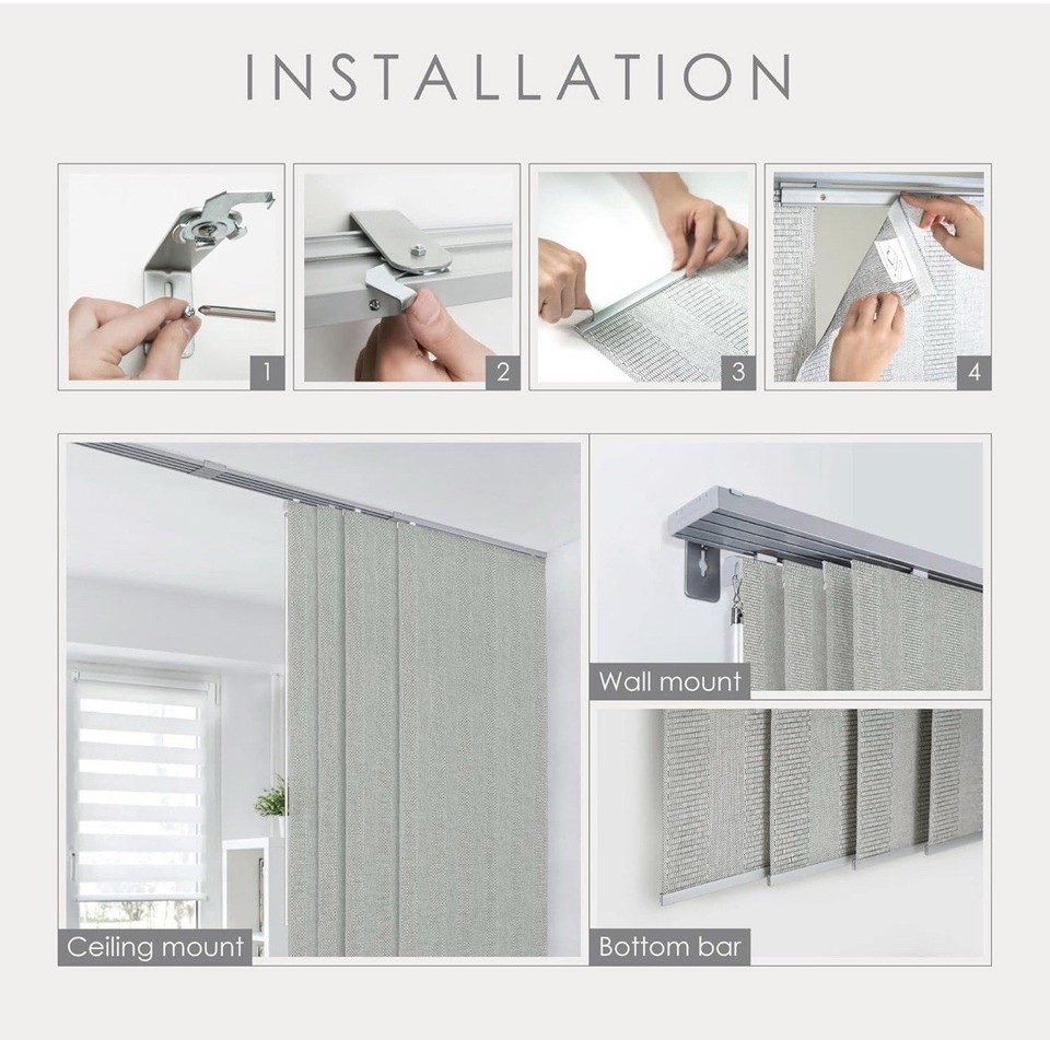 GoDear Design Adjustable Sliding Window Panel Track Door | eBay