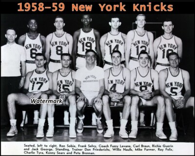 NBA 1958 - 59 New York Knicks Team Picture Black & White 8 X 10 Photo ...