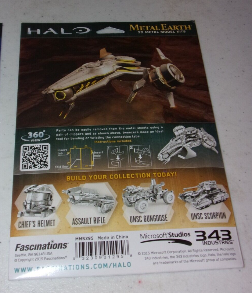 HALO ASSAULT RIFLE & FORERUNNER PHAETON Metal Earth 3D Model Set of 2 ...