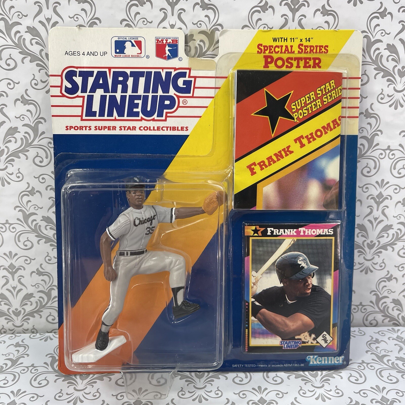 MLB Frank Thomas White Sox Kenner Figure W/Poster and Card Starting ...