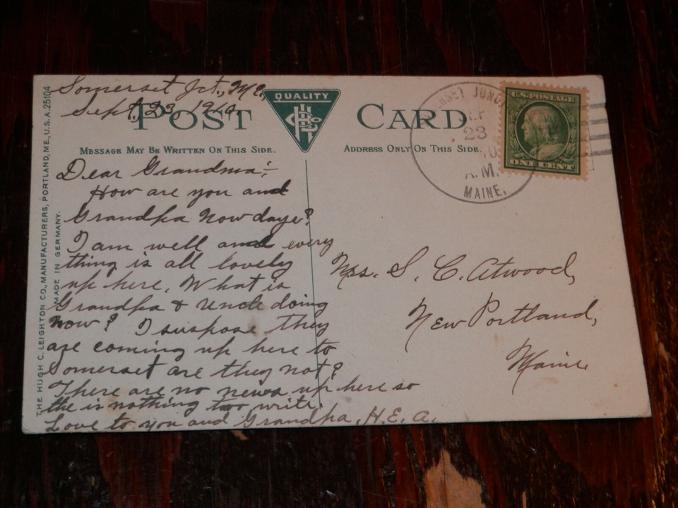 MOOSEHEAD LAKE MAINE RARE OLD POSTCARD VIEW FROM WEST OUTLET ...