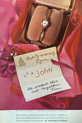 1962 Hamilton Watch Vintage PRINT AD Love To Mommy Great For Framing ...