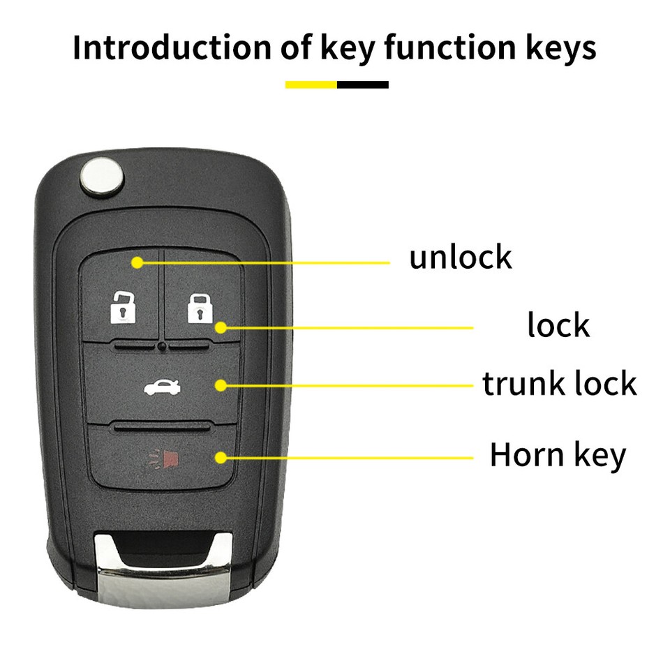 2 New Replacement Keyless Entry Car Remote Flip Key Fob Control for ...