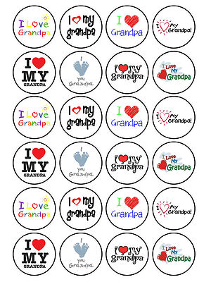 24 x Edible Father's Day Birthday Daddy Dad Grandad Grampy Cupcake Cake ...