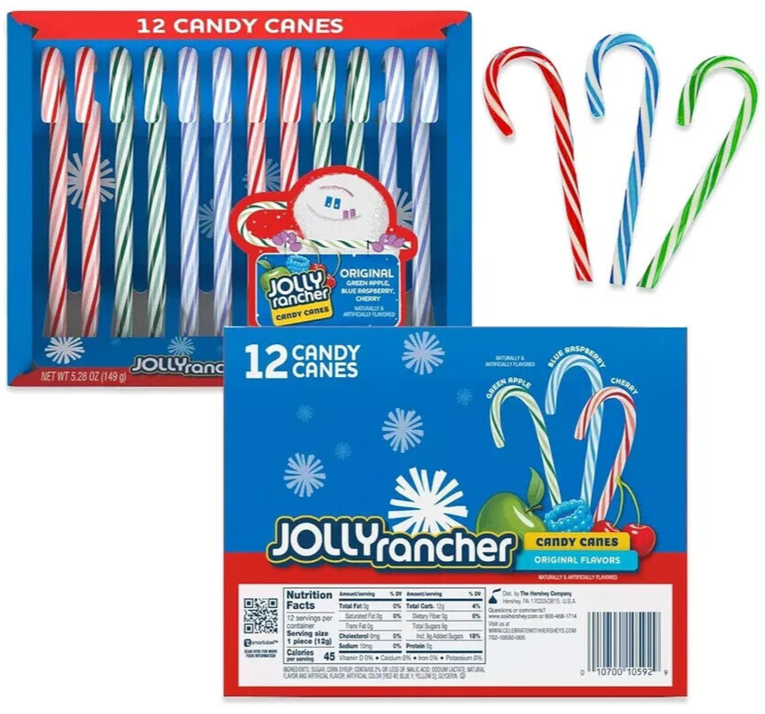 Jolly Rancher (2-PACK) Candy Canes - Original Flavors - 24 Total Best ...