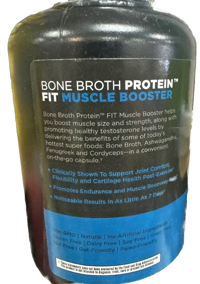 Ancient Nutrition Bone Broth Protein Fit Muscle Booster 30 Day Supply ...