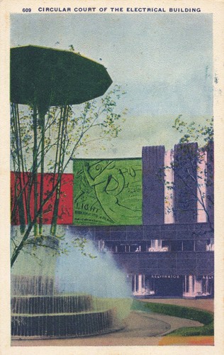 Chicago IL World's Fair 1933 Circular Court of the Electrical Bldg Vtg ...