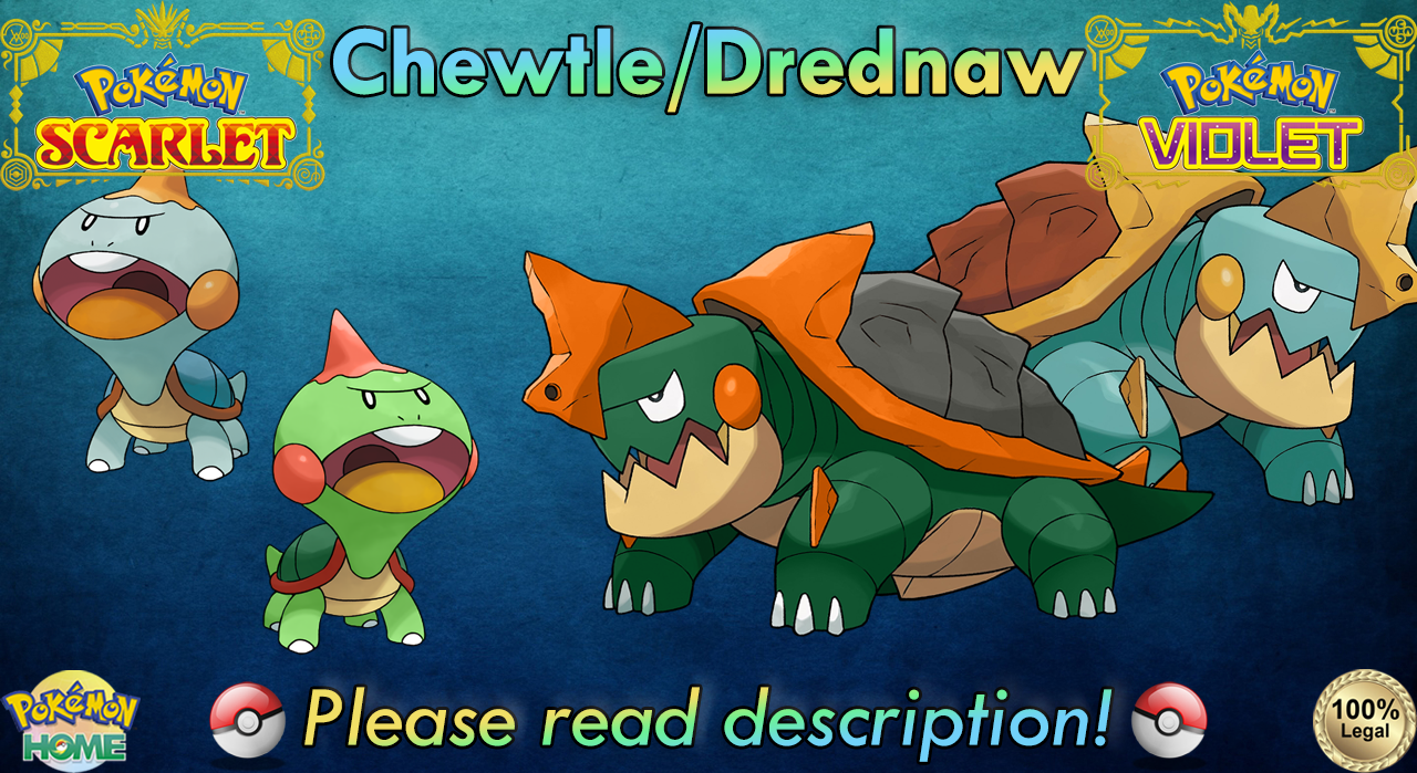 🍊Shiny/Non-shiny Chewtle/Drednaw 6IV🍇Pokémon Scarlet/Violet (💯Legal) | eBay