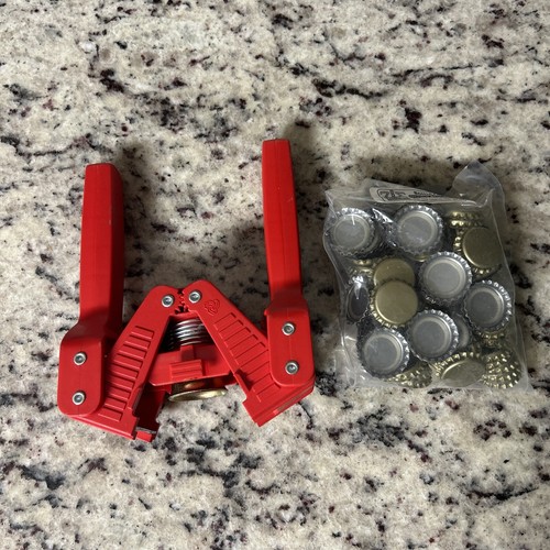Red Baron Bottle Capper for Homebrew Beer Bottling with Bottle Caps F1 ...