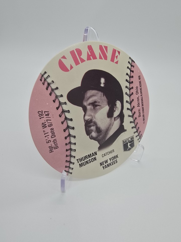 1976 Thurman Munson Crane Potato Chips Baseball Disc New York Yankees ...