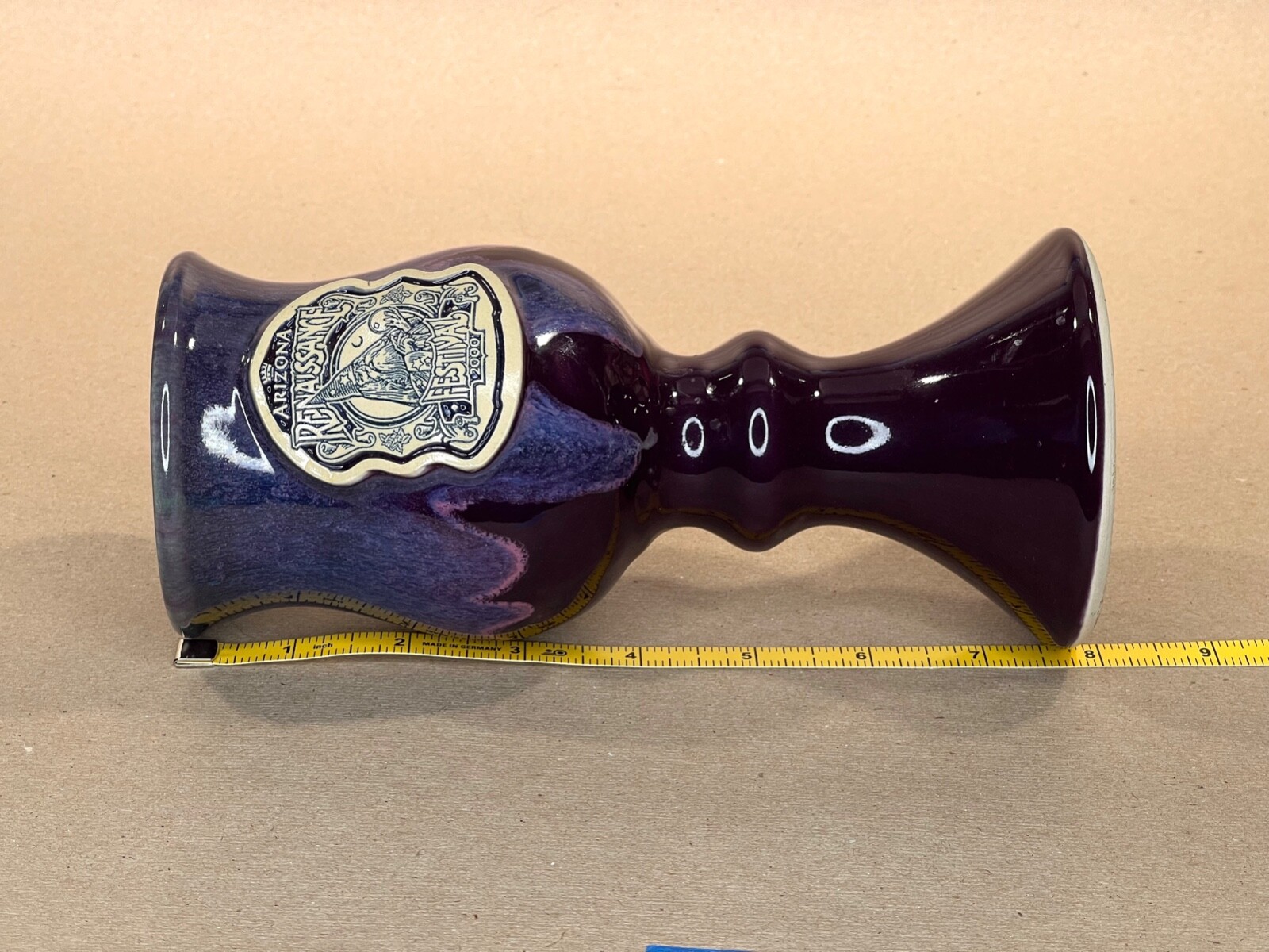 2000 Arizona Renaissance Festival Clay Pottery Ceramic Goblet with ...