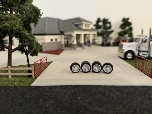 1/64 3D Printed Custom Chrome 26” Vision Dually Wheels Farm Ranch Truck ...