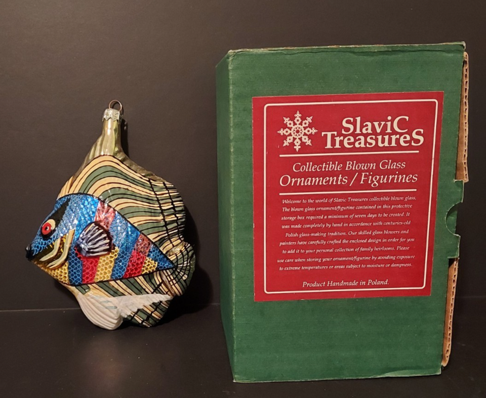 Slavic Treasures Fish Christmas Ornament Blown Glass Poland Boxed | eBay