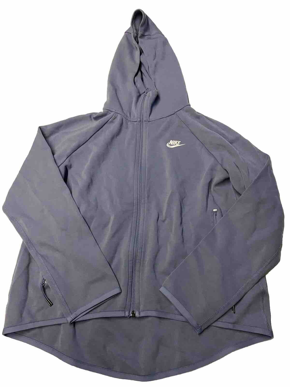 Womens NIKE NSW Purple Tech Fleece Cape Hoodie Sz M | eBay