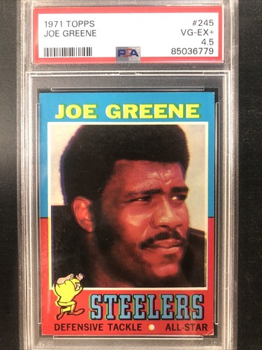 1971 TOPPS FOOTBALL #245 JOE GREENE RC (HOF) STEELERS PSA 4.5 VG-EX ...