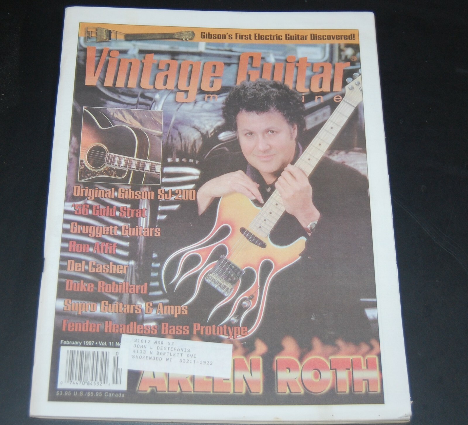 Feb 1997 issue of Vintage Guitar Magazine Arlen Roth | eBay