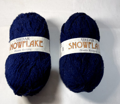 SIRDAR SNOWFLAKE YARN - Navy Blue soft & cuddly 186 yds each Lot of Two ...