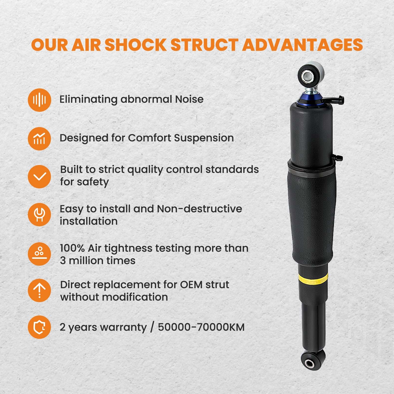 2Pcs Rear Air Suspension Struts for Cadillac Escalade Chevy Tahoe GMC ...