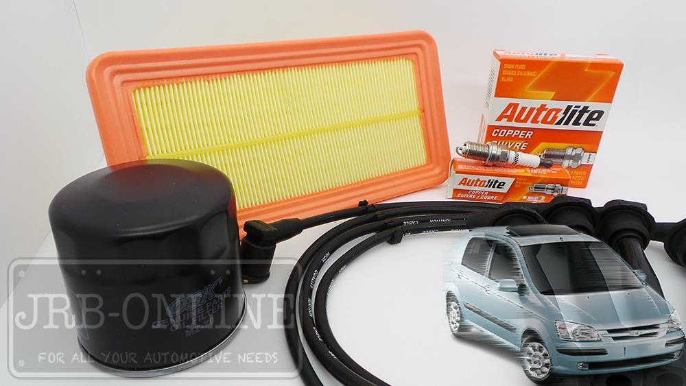 Hyundai Getz TB G4EE 1.4 L Air Oil Filter Spark Plugs Ignition Leads ...