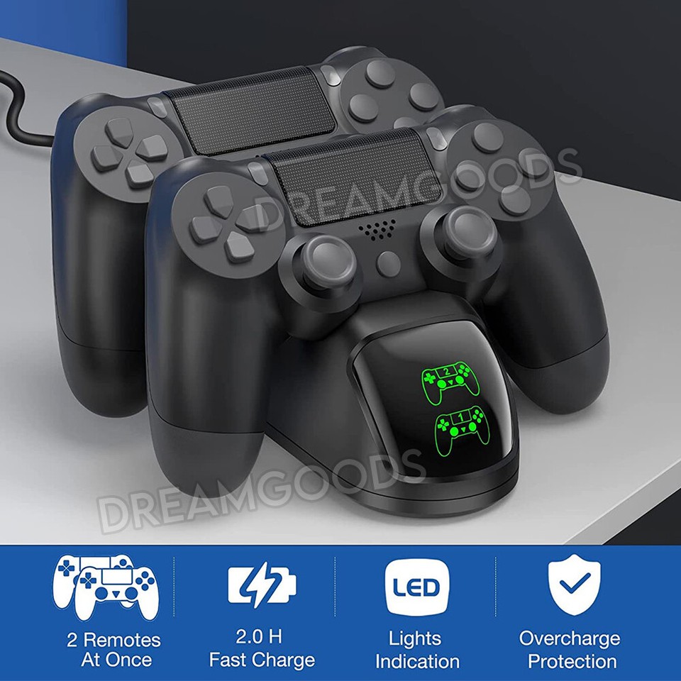 For PS4 Playstation 4 Controller Fast Dual Charger Dock Station ...