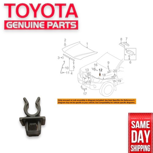 16 - 23 TOYOTA TACOMA HOOD SUPPORT ROD HOLDER CLAMP RETAINER CLIP OEM ...