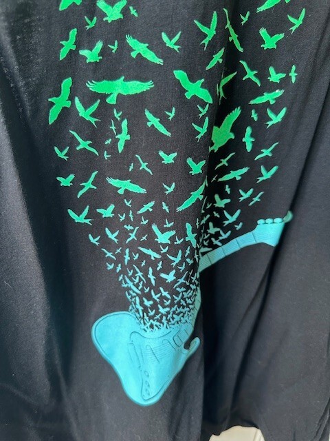 EMP Longline Graphic Eagles & Guitar Print Black Vest/Tank - Size ...