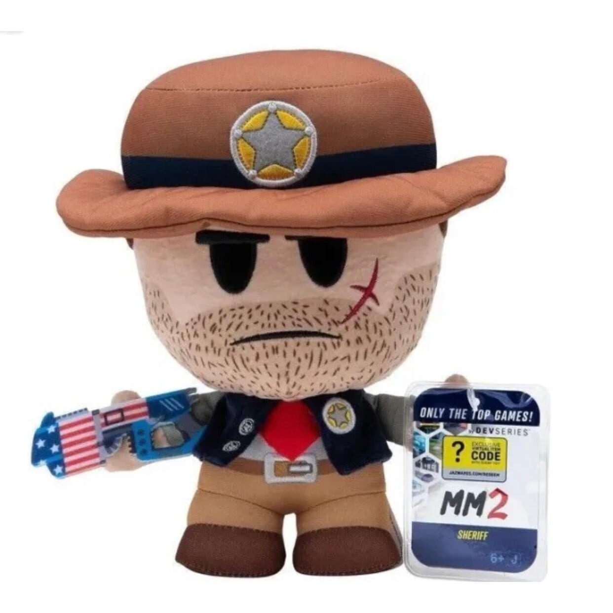 Roblox 8" Plush DevSeries MM2 Sheriff Collectible Polyester W/Virtual ...