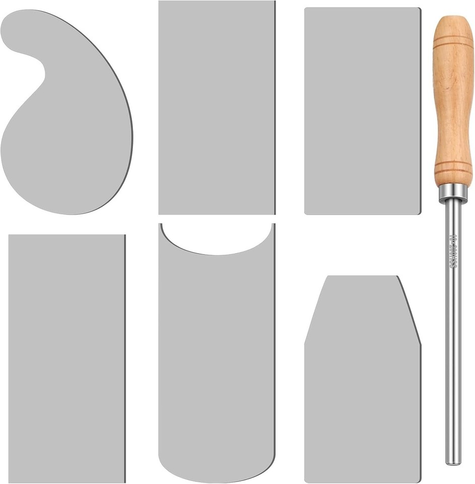 Card Scraper Burnisher and 6 Pcs Cabinet Scraper Set for Woodworking ...