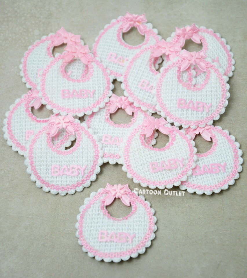 12 Baby Shower Pink Mini Bibs Girl Favors Decoration Recuerdos Babero ...