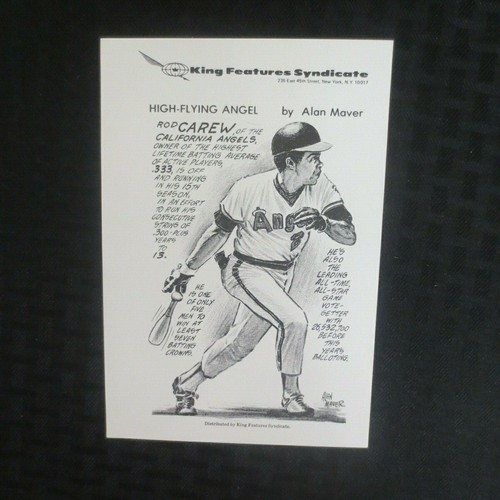 RARE Alan Maver "HIgh Flying Angel" Rod Carew Twins Artwork 4.5x7 | eBay