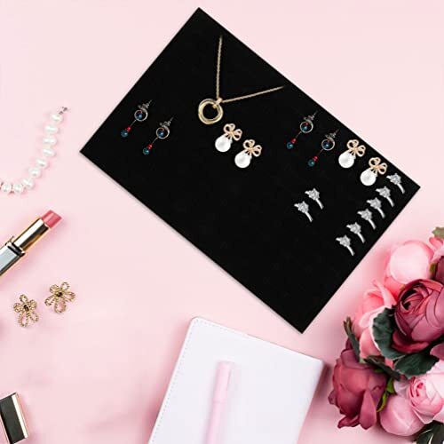 5 Pack Black Velvet Ring Display Tray Earring Storage Box Liners Foam ...