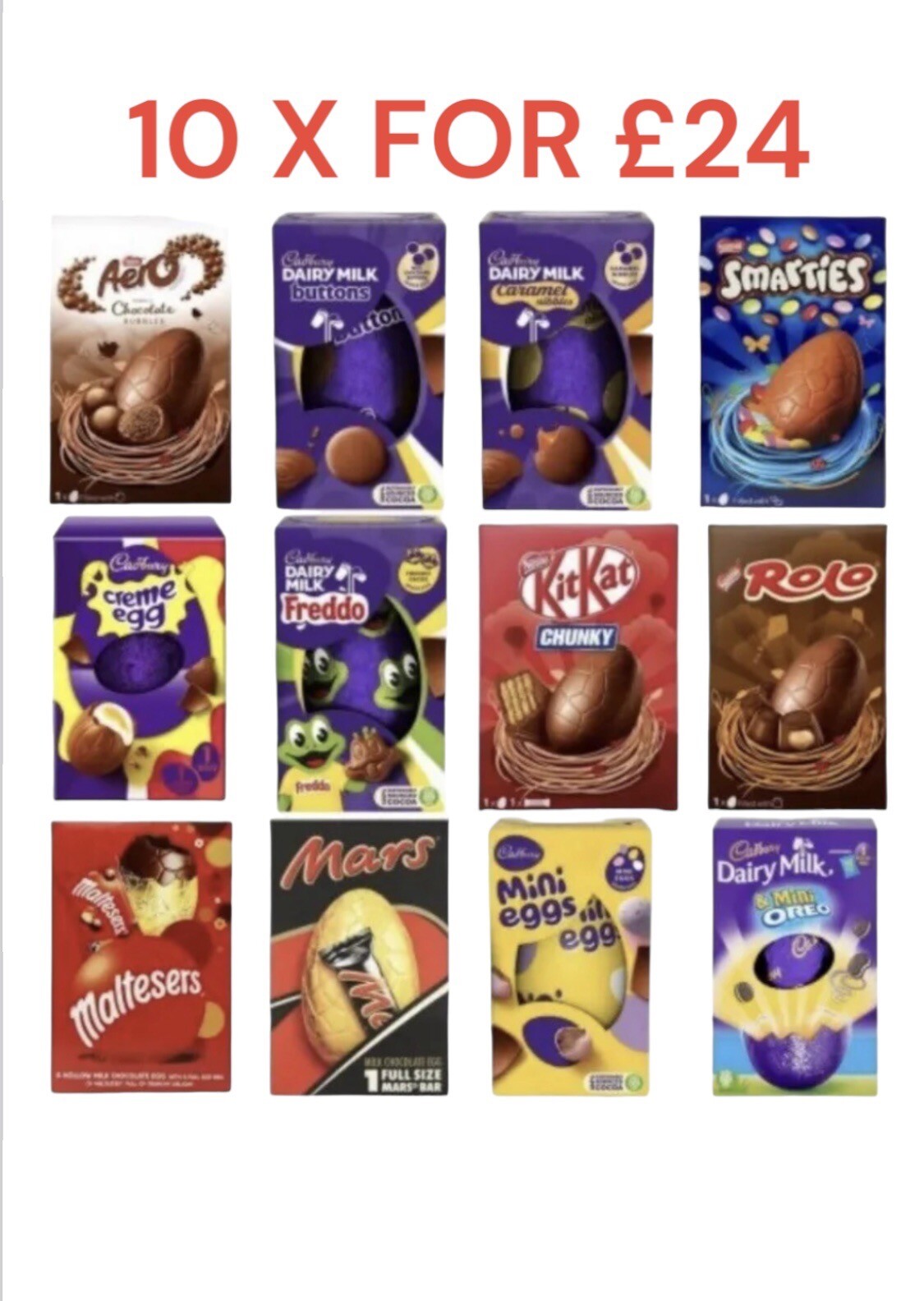 CADBURY EASTER EGGS Medium Easter Eggs Bundle X10 NESTLE -CADBURY ...