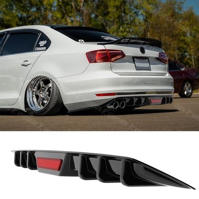 For VW JETTA MK6 MK6.5 MK7 Glossy Rear Bumper Diffuser w/ LED Tail ...