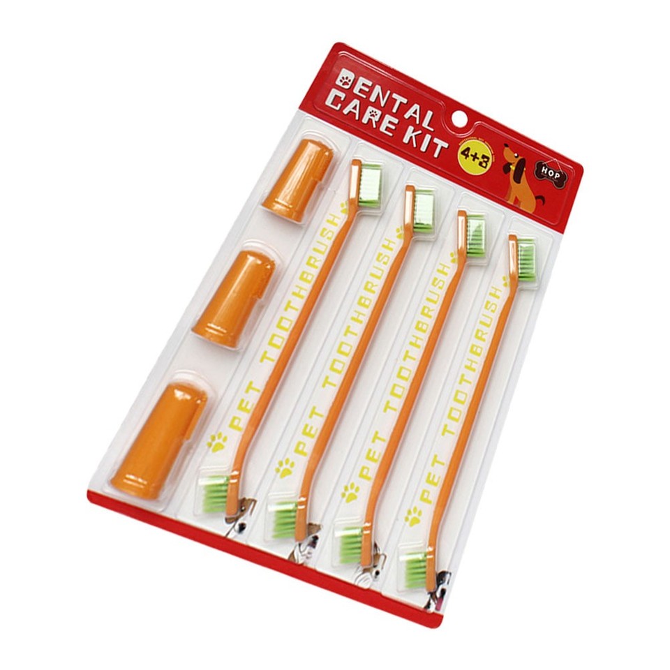 Professional Pet Toothbrush Set Portable Finger Toothbrush for Dog Cat ...