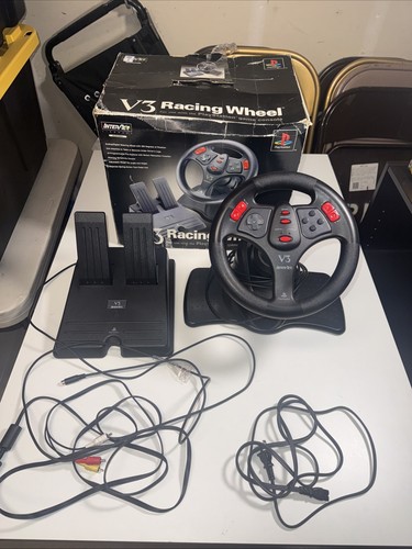 Interact V3 Racing Game Steering Wheel with Pedal for Sony PlayStation ...