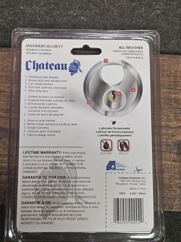 Chateau Security Specialists Stainless Steel Storage Lock 3/4"/70mm ...