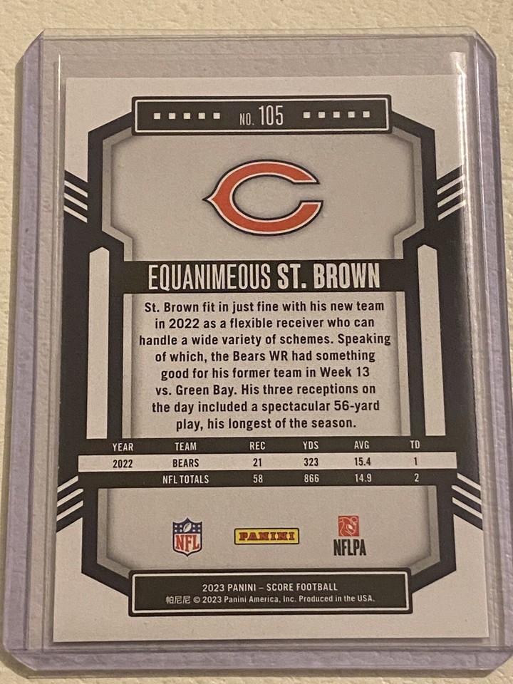 2023 Score #105 Equanimeous St. Brown - Chicago Bears | eBay