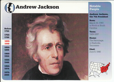 ANDREW JACKSON 7th President Portrait 1995 GROLIER STORY OF AMERICA ...