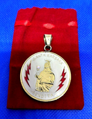 ST. BARBARA PENDANT W/RED MOJO BAG-COLGANTE DE SANTA BÁRBARA 1.33 ...