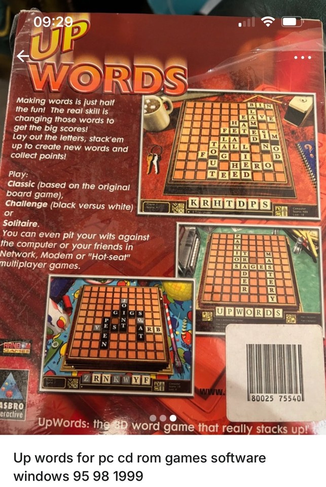 Up words for pc cd rom games software windows 95 98 1999 | eBay UK