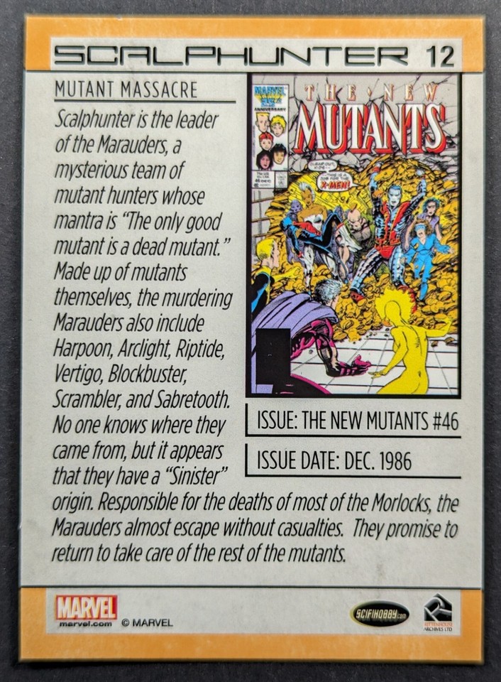 Scalphunter 2014 Marvel Universe Rittenhouse Foil Card #12 (NM) | eBay