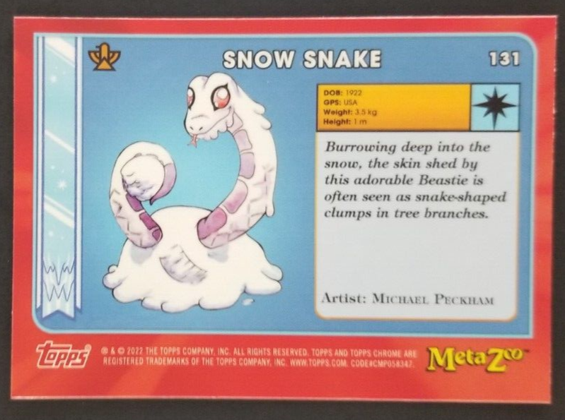Snow Snake 2022 MetaZoo Topps Chrome Card #131 (NM) | eBay