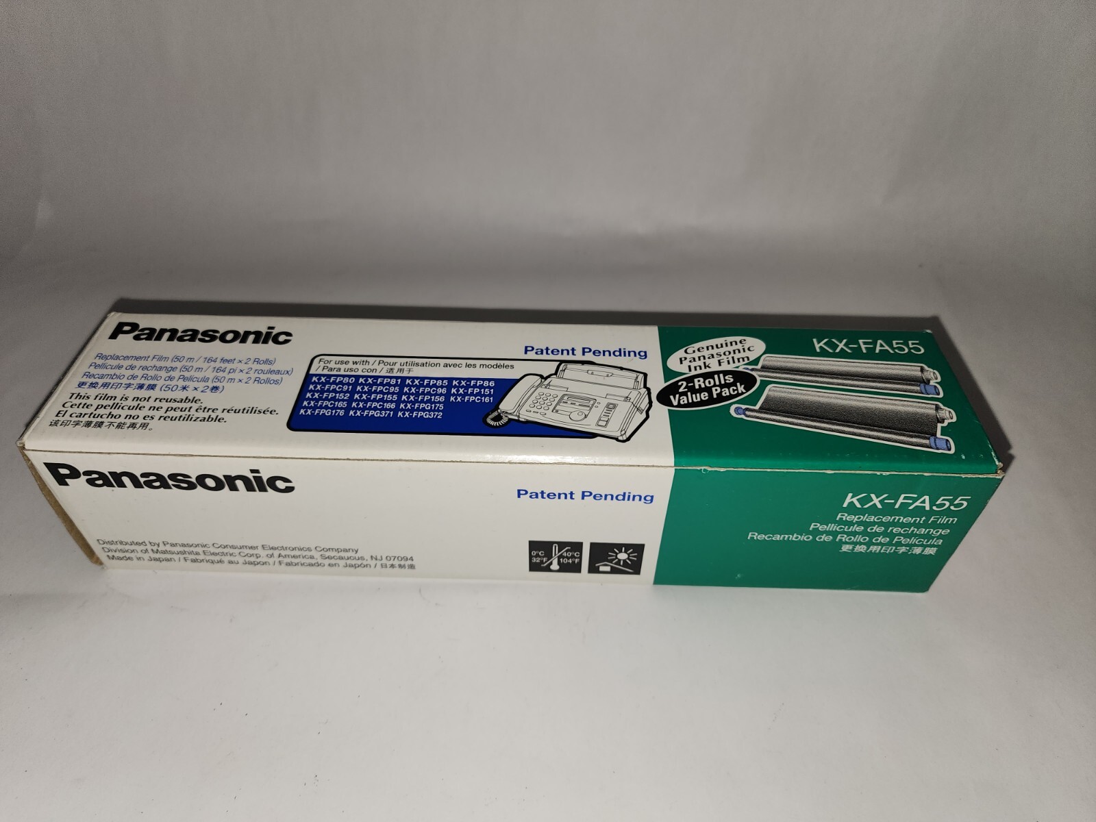 Panasonic KX-FA55 2 Pack. Fax Ink Replacement Film Cartridge Factory ...