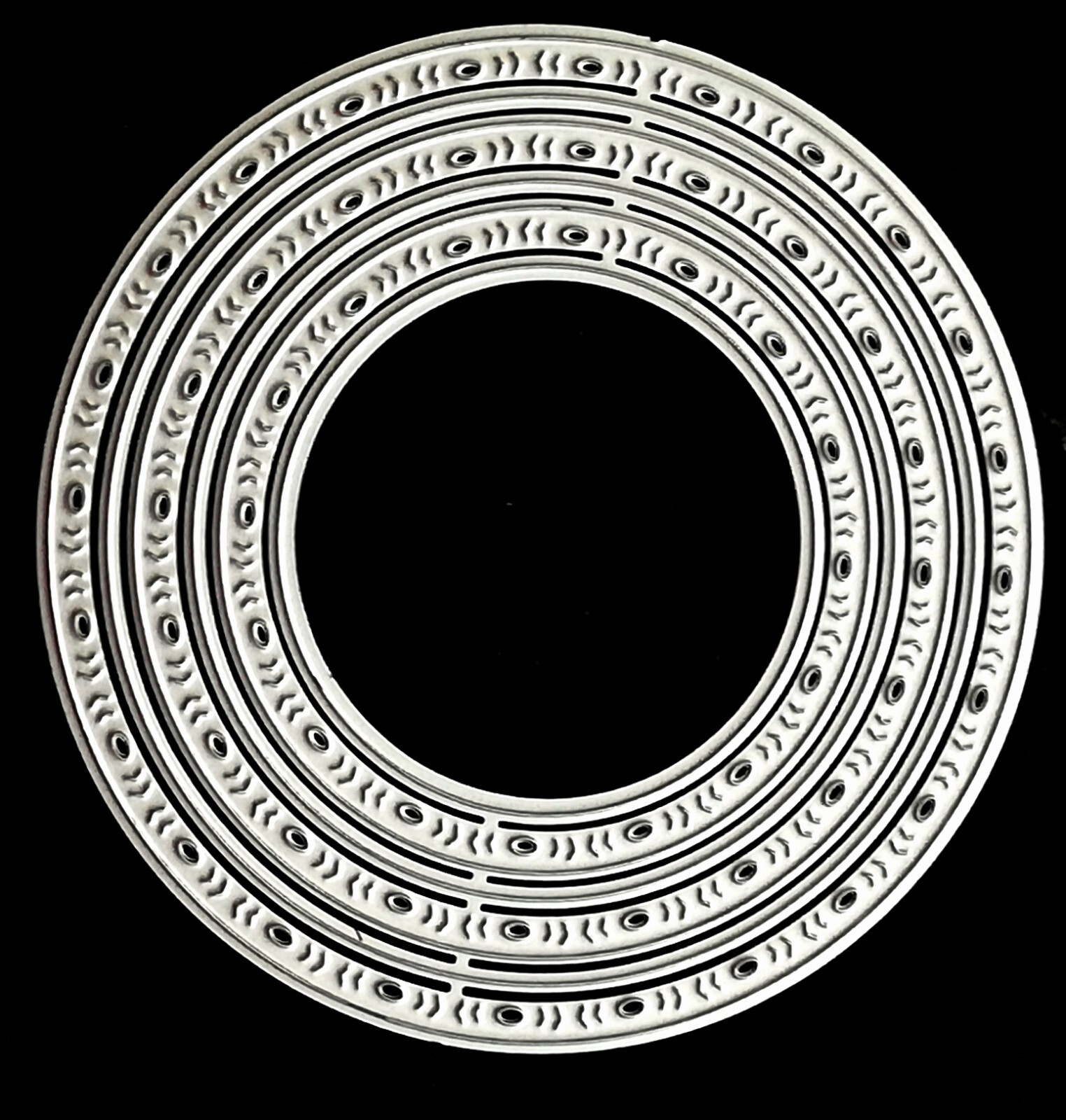 "Rahmen - Kreise mit Muster" rund, Stanzschablone/ Cutting + NEGATIV ...