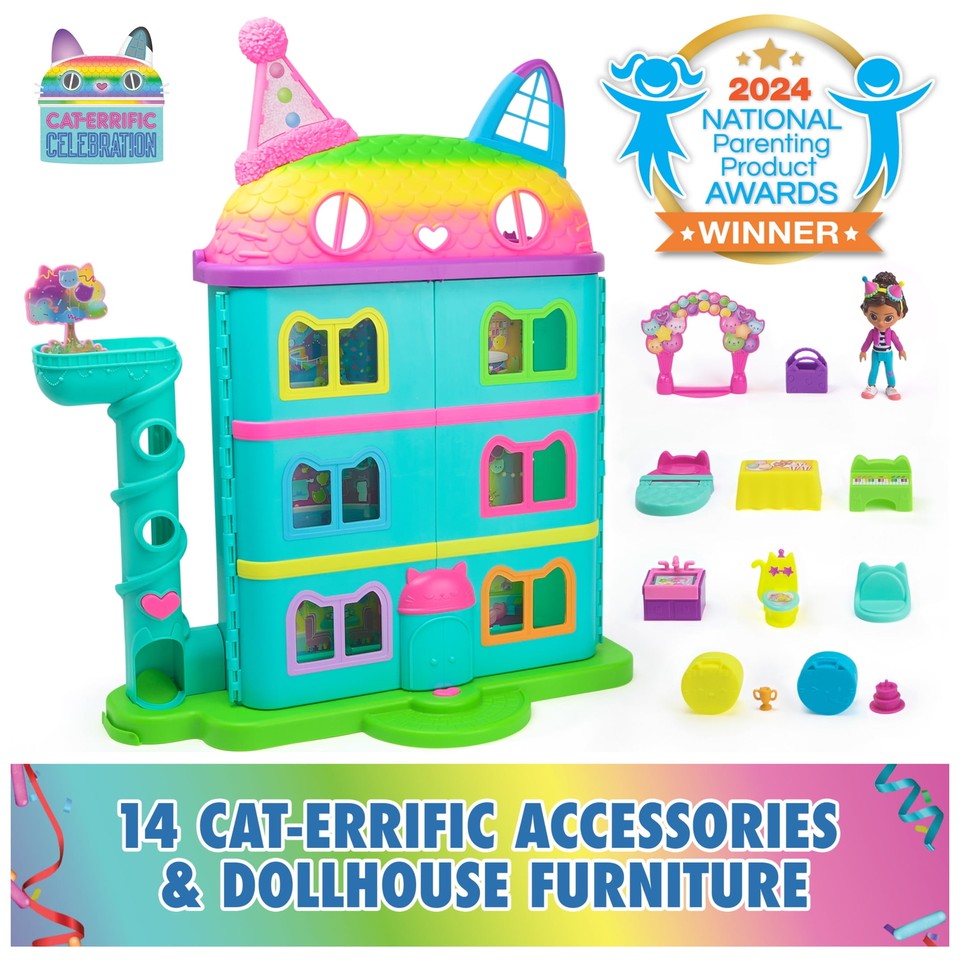 GABBY'S DOLLHOUSE 25" Tall with Toy Figures Furniture Sound Effects | eBay
